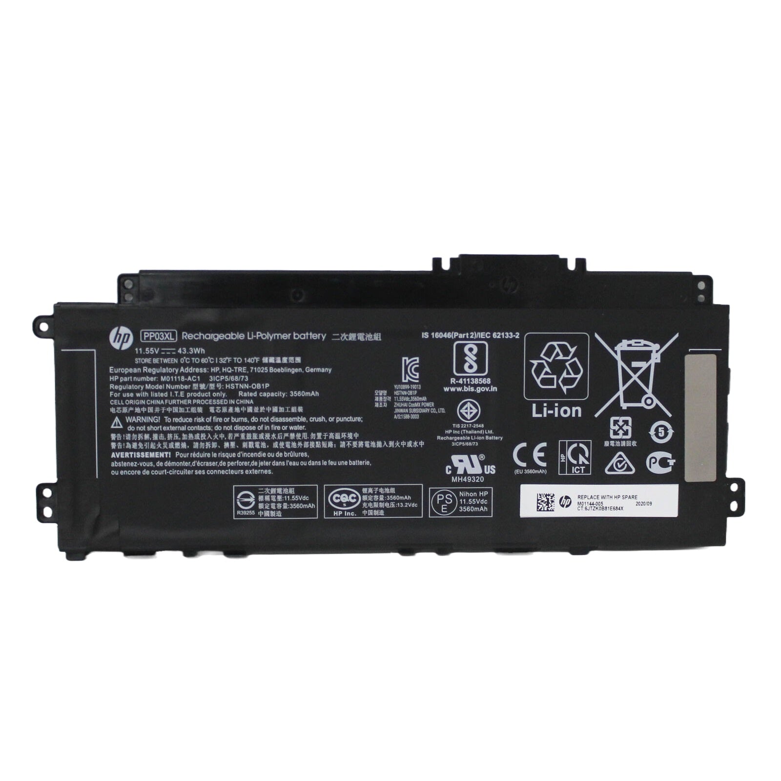 New Genuine HP Pavilion X360 14-DW 14M-DW 14T-DW 43Wh 3.75Ah PP03043XL ...