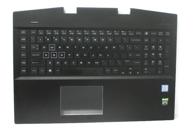 New Genuine HP Omen 17-CB17-CB1055CL Palmrest Touchpad Keyboard Backli ...