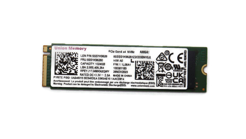 New Genuine SSD Card For Lenovo Legion 5 15ARP8 1TB M.2 2280 PCIE4X4 3 ...