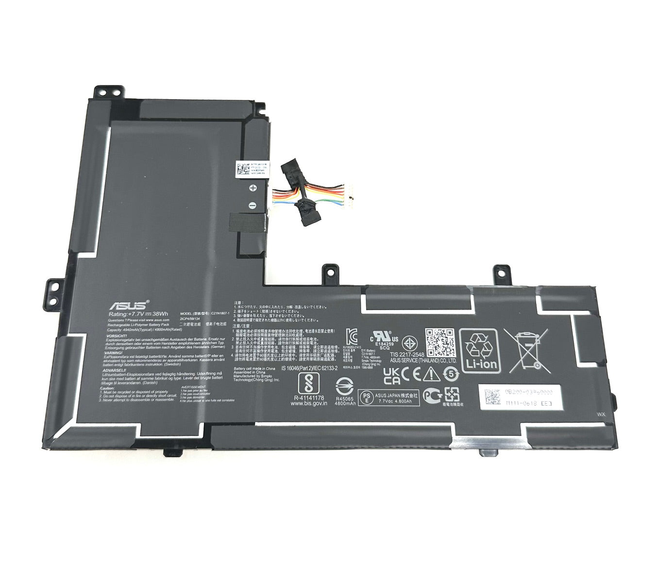 New Genuine Asus Chromebook CX1400CNA 7.7V 38Wh Battery C21N1807-1 0B2 ...