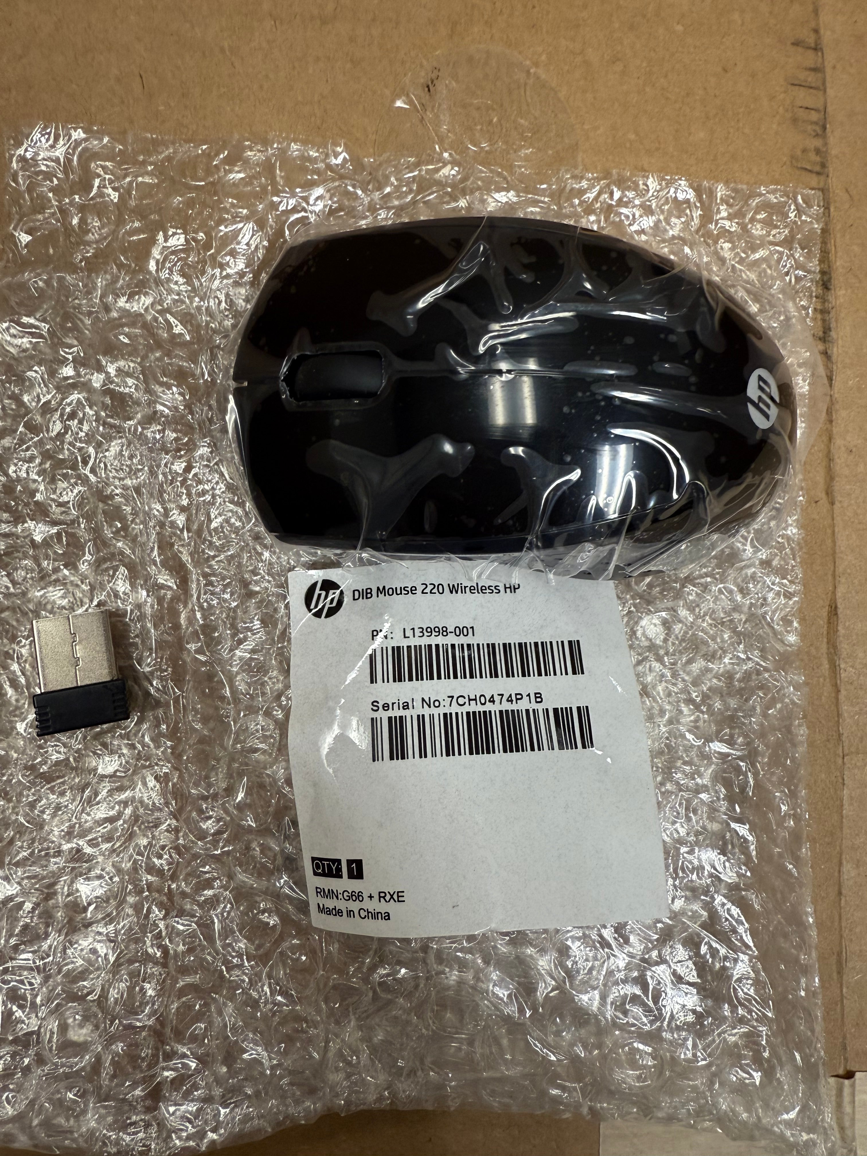 New Genuine HP Wireless Mouse 220 G66 Black 2.4G with Battery 3FV66AA ...