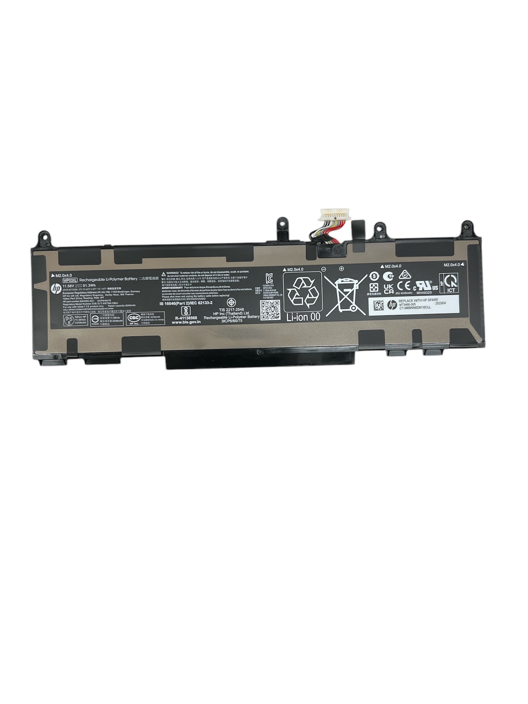 New Genuine Battery 3C51Wh 4.68Ah LI WP03051XL-PL for HP ZBook Firefly ...