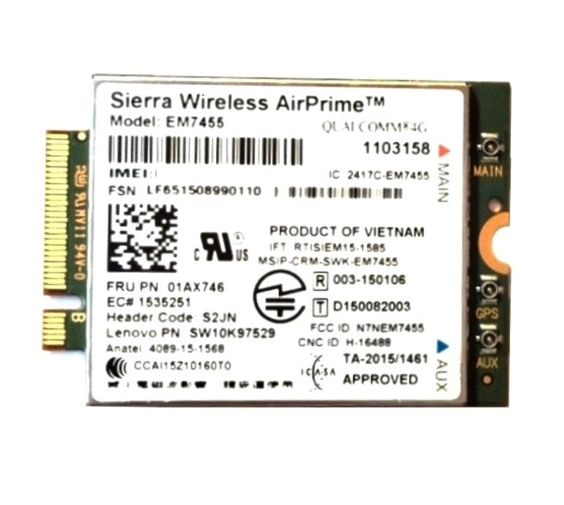 New Genuine Lenovo RV2 Thinkpad Yoga X1 Carbon EM7455 WWan Card 01AX74 ...