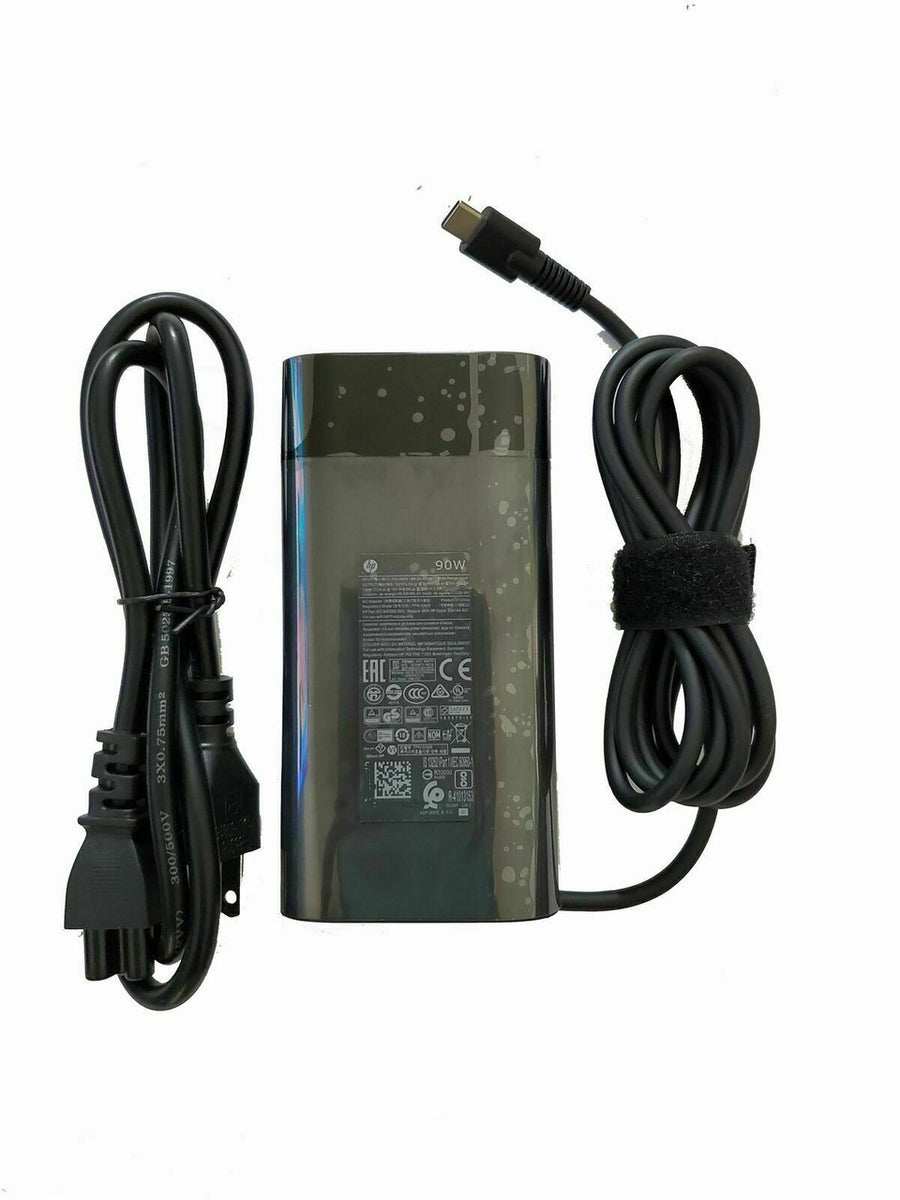 NEW Genuine HP 90 Watt USB-C Type-C 3 Prong AC Adapter With Cord 2LN85 ...
