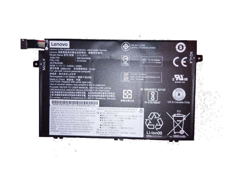 New Genuine Lenovo ThinkPad E480 E580 Battery 5B10W13887 ...