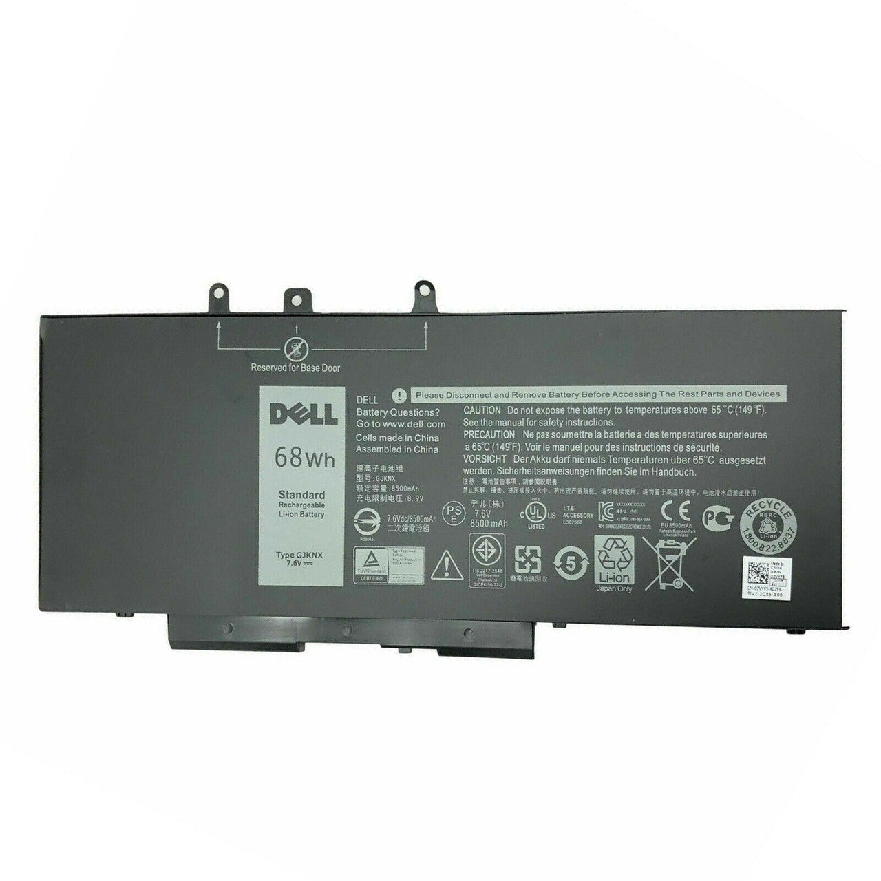 New Genuine Dell Latitude 5480 5580 5490 5590 7.6V - 8500mAh 68Wh 4-ce ...