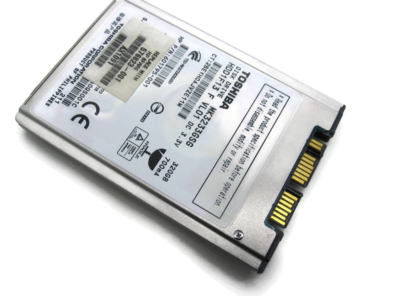 HP Compaq Hard Drive 320GB 5400RPM 1.8-In Mini Sata 601795-001 ...