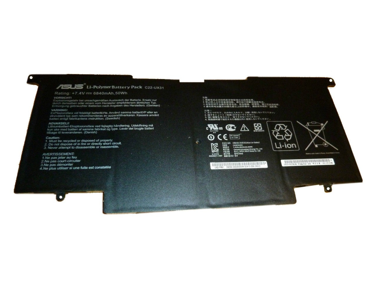 Asus ZENBOOK UX31A UX31E Battery C22-UX31 0B23-002G0AS – notebookparts.com
