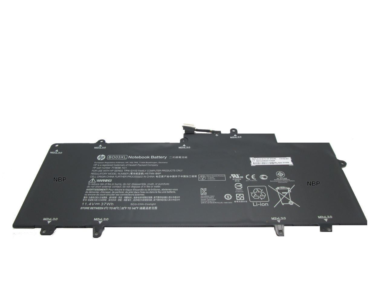 HP Chromebook 14 Series Battery BO03XL 774159-001 – notebookparts.com
