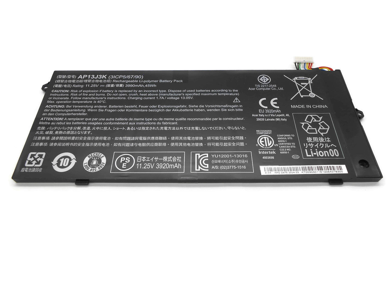 New Genuine Acer Chromebook 11 11.4V Battery AP13J4K – notebookparts.com