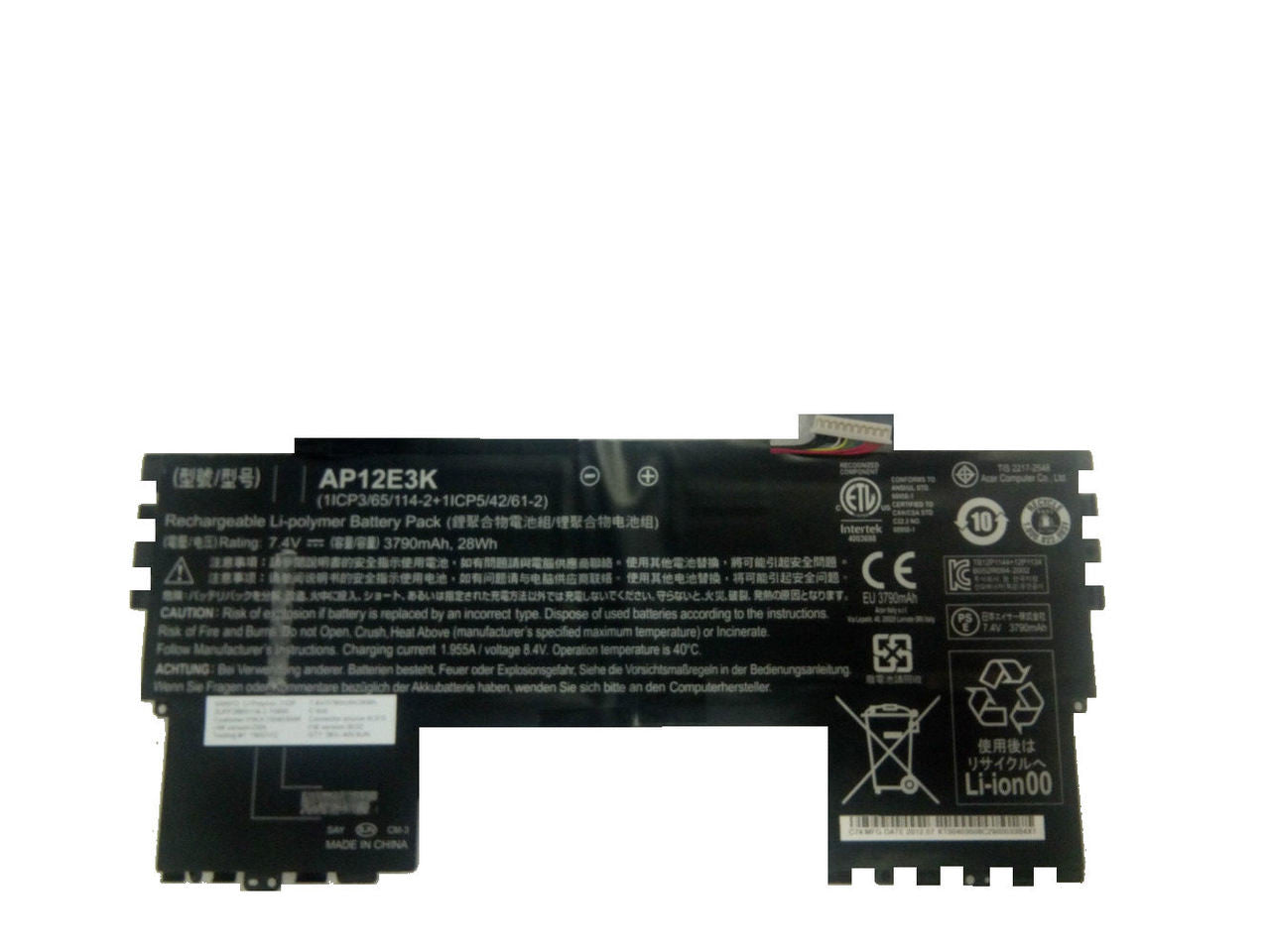 New Genuine Acer Aspire S7-191 28Wh Battery AP12E3K – notebookparts.com
