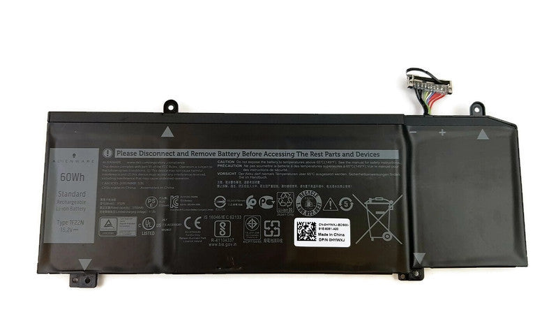 New Genuine Dell Alienware M15 P79F (DE10) 15.2V 60WH Battery HYWXJ 0H ...