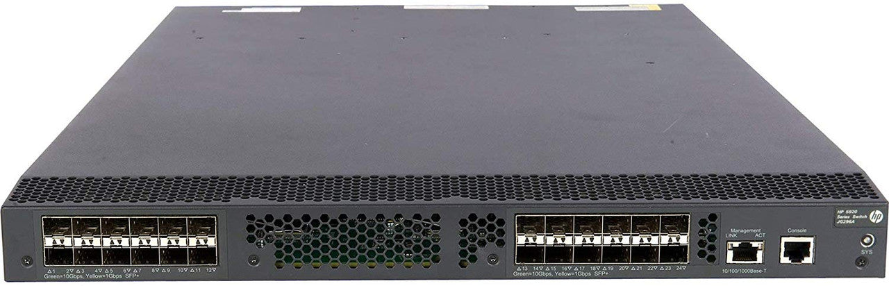 New Genuine HP 5920AF-24XG 24-Port 10GbE SFP+ FCoE / DCB Switch JG296A ...