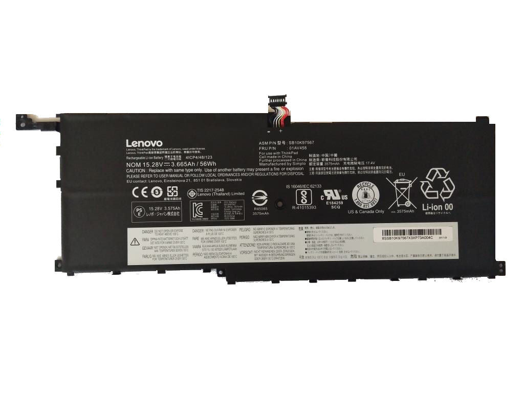 New Genuine Lenovo ThinkPad X1 Yoga 56Wh 4 Cell Battery 01AV458 ...