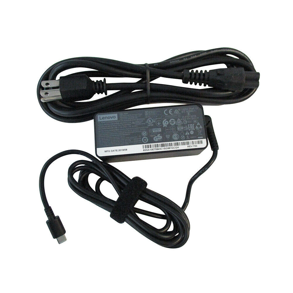 New Genuine Lenovo 45Watt Type-C USB AC Adapter With Cord 5A10W86247 ...
