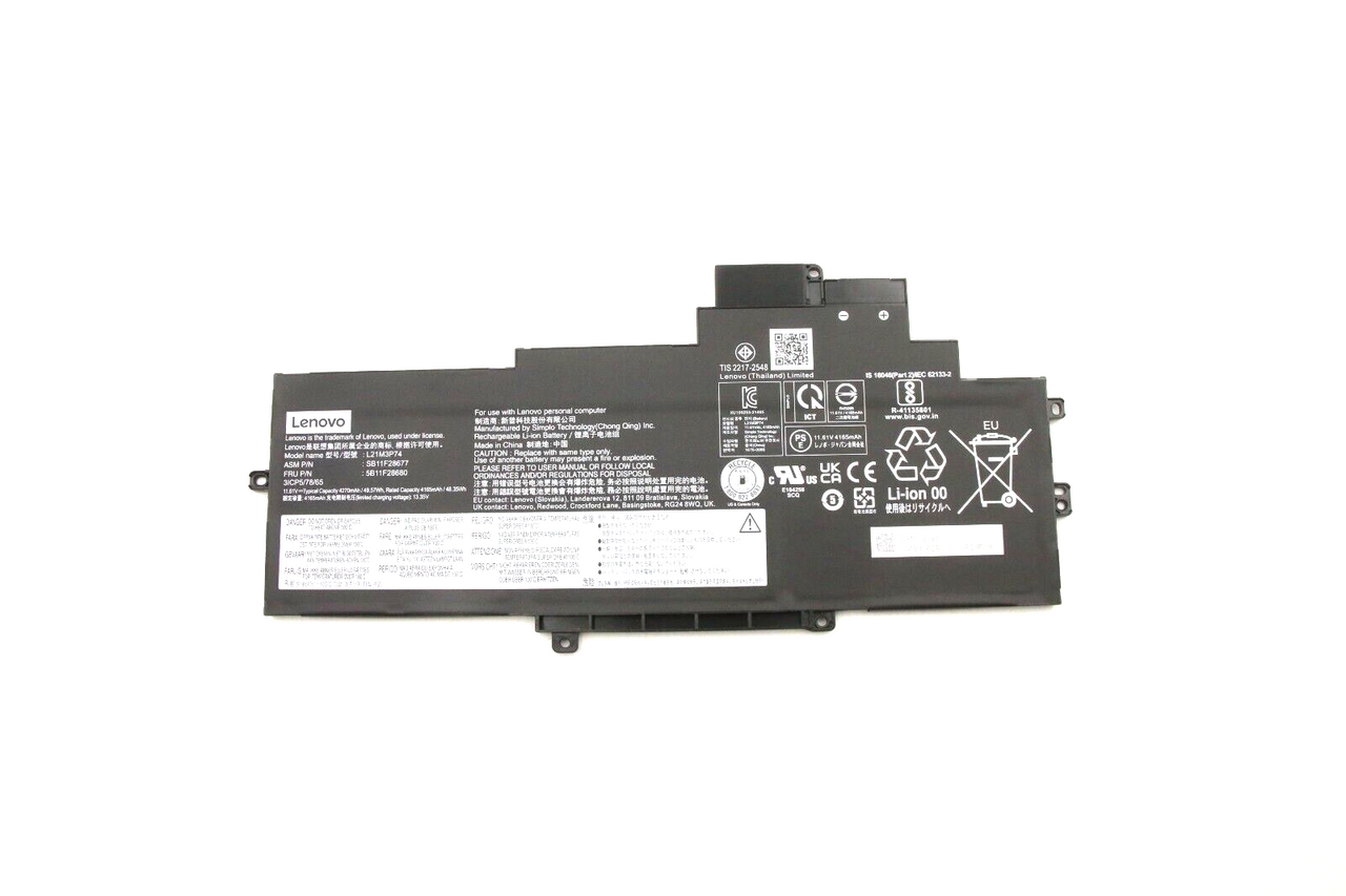 New Genuine Lenovo ThinkPad X1 Nano Gen 2 21E8 21E9 11.61V 49.57Wh Bat ...
